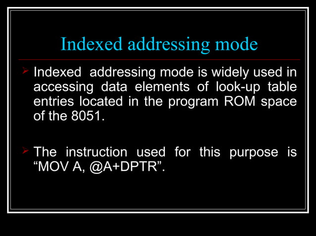 Addressing modes of 8051 | PPT | Programming Languages | Computing