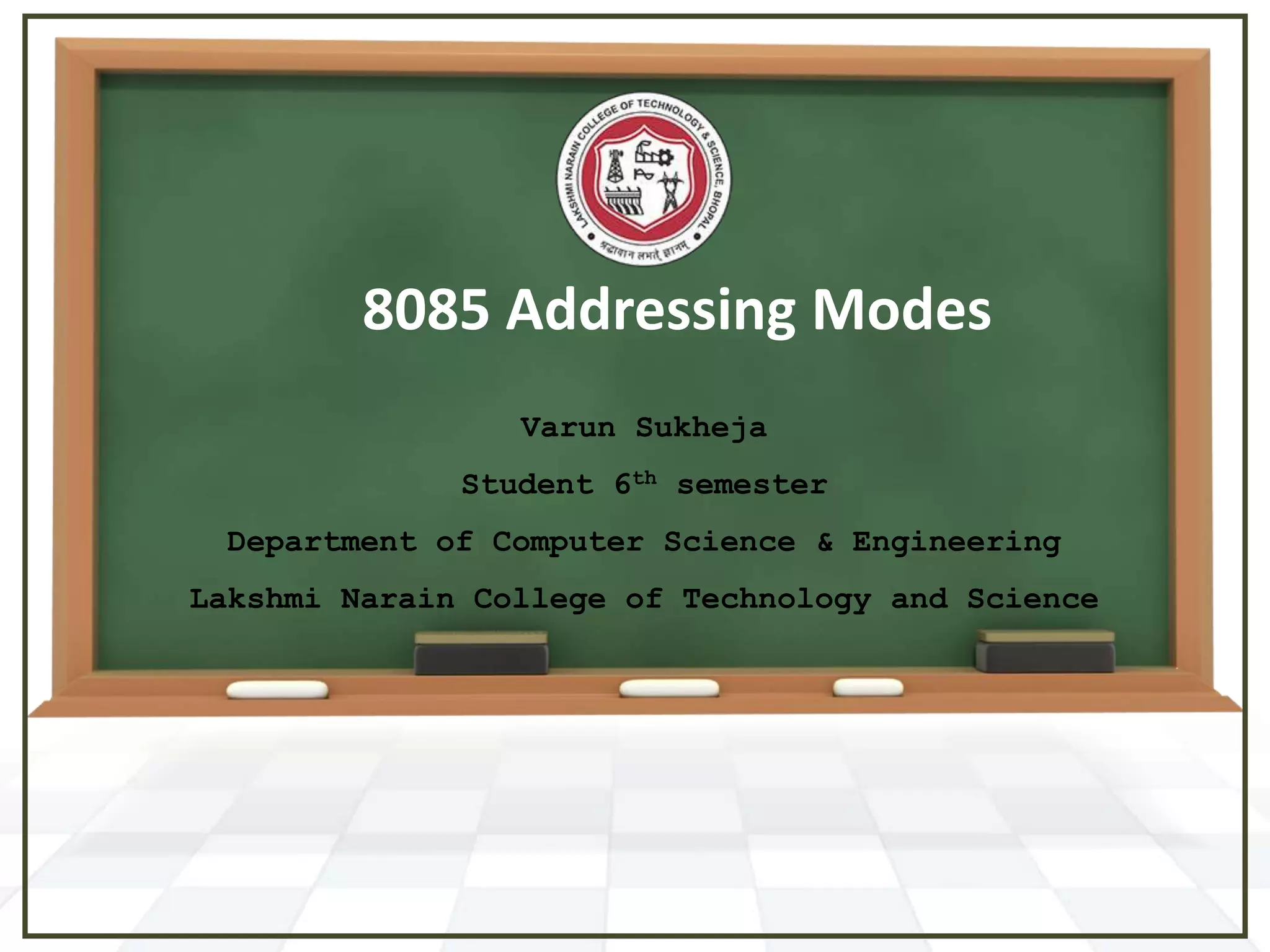 Addressing modes 8085 | PPTX