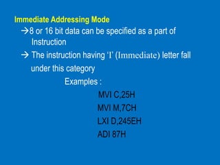 Addressing modes 8085 | PPTX | Operating Systems | Computer Software ...