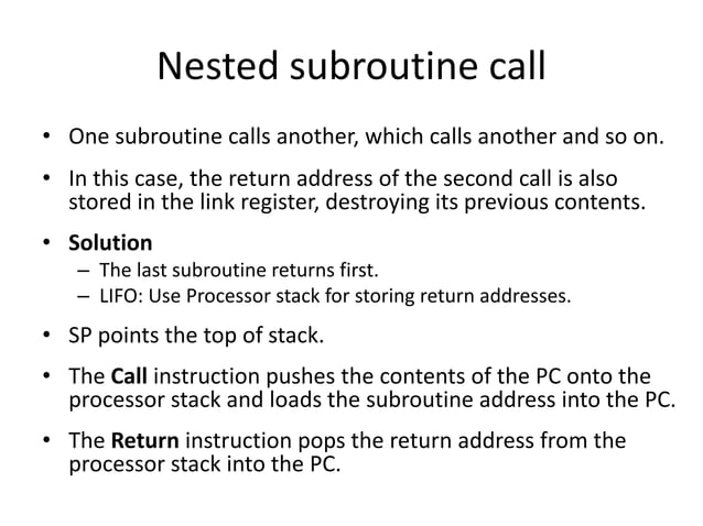 Addressing Modes Examples And Subroutines Ppt