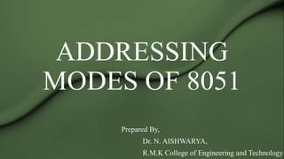 Addressing modes of 8051 | PPTX