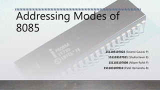 Addressing modes of 8085 | PPTX