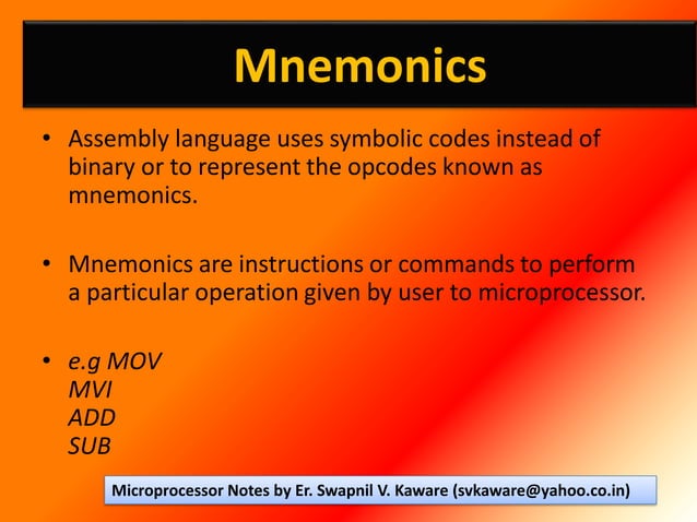 Addressing modes of 8085 by Er. Swapnil V. Kaware | PPT
