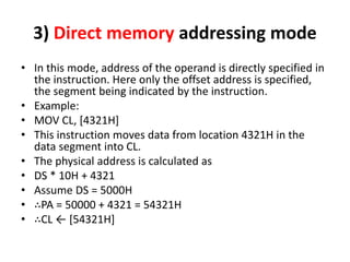 Addressing modes of 8086 | PPTX