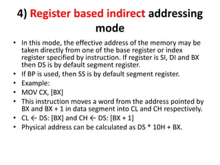 Addressing modes of 8086 | PPTX