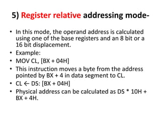 Addressing modes of 8086 | PPTX