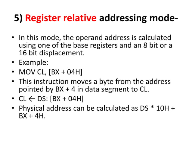 Addressing modes of 8086 | PPTX