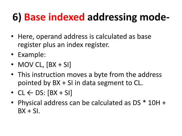 Addressing modes of 8086 | PPTX