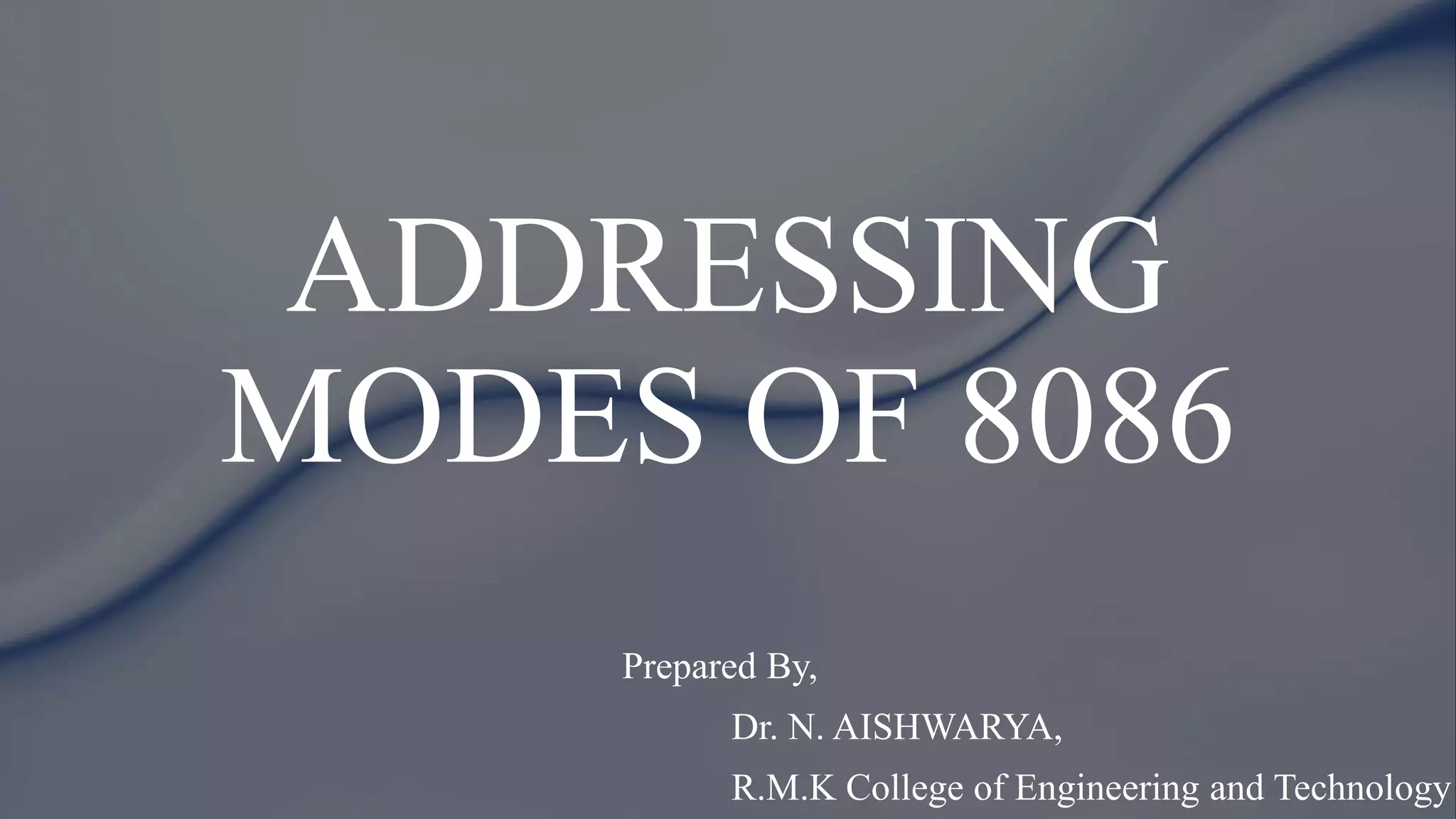 Addressing modes of 8086 | PPTX | Data Storage and Warehousing | Computing