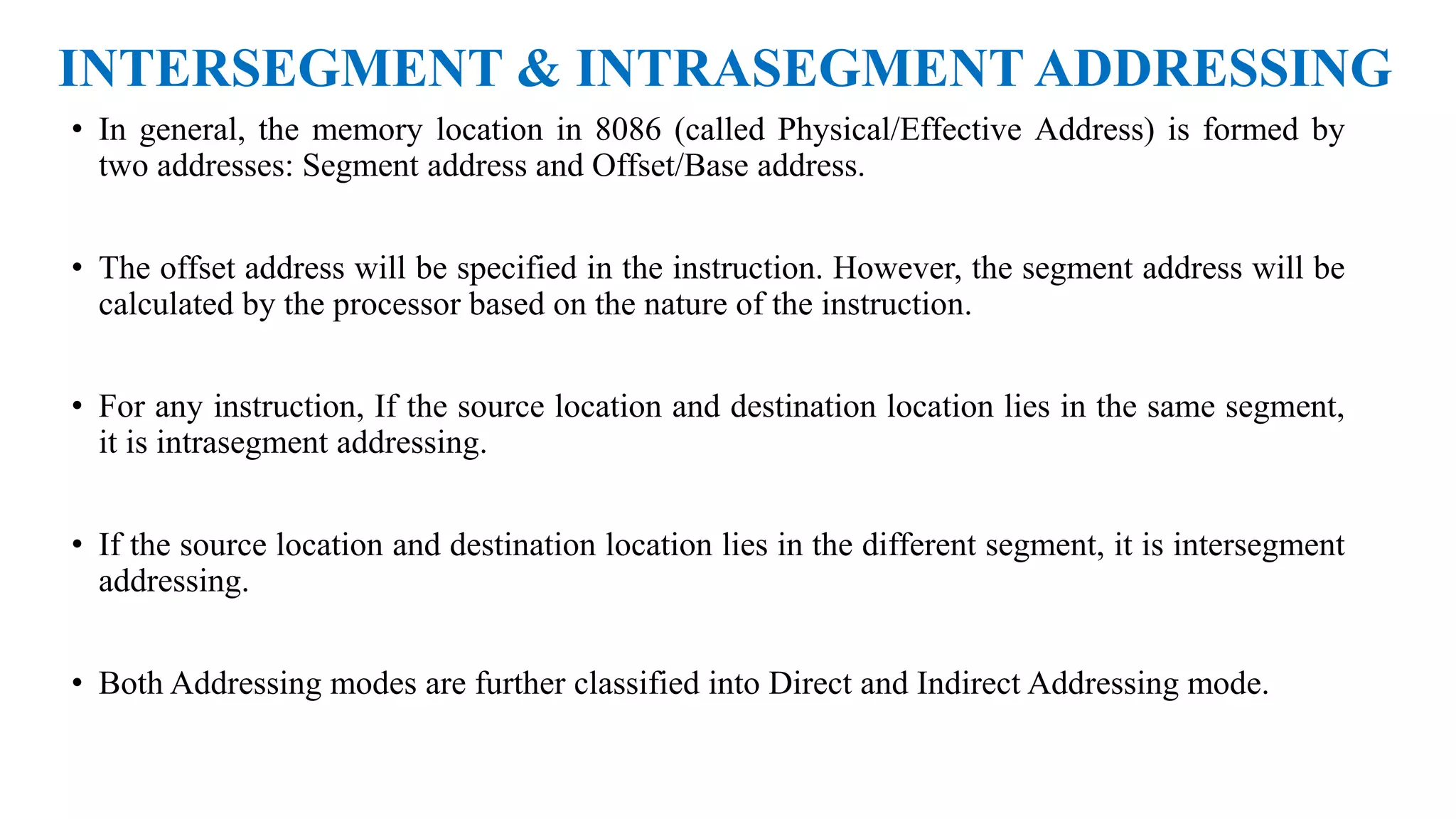 Addressing modes of 8086 | PPTX