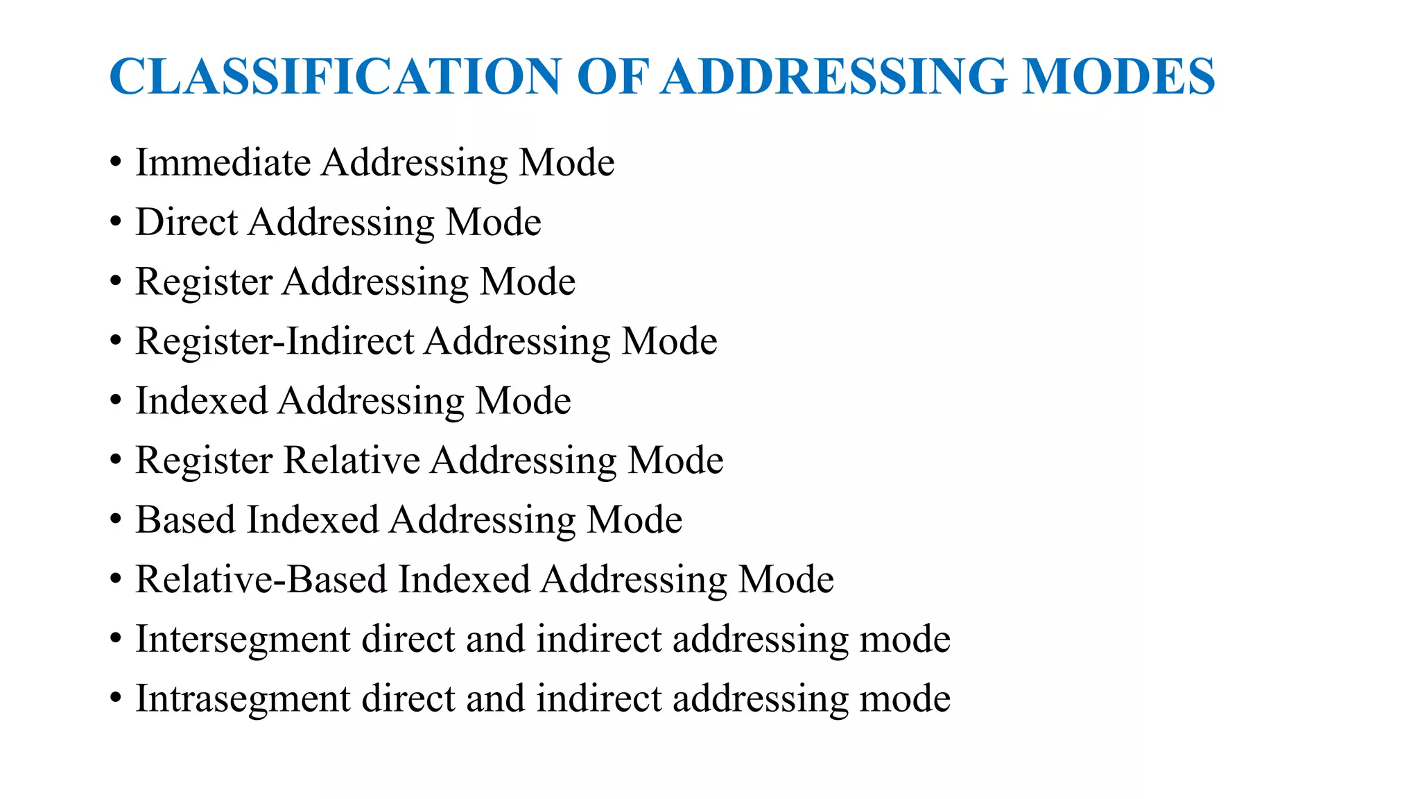 Addressing modes of 8086 | PPTX