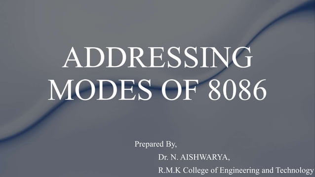 Addressing modes of 8086 | PPTX | Data Storage and Warehousing | Computing