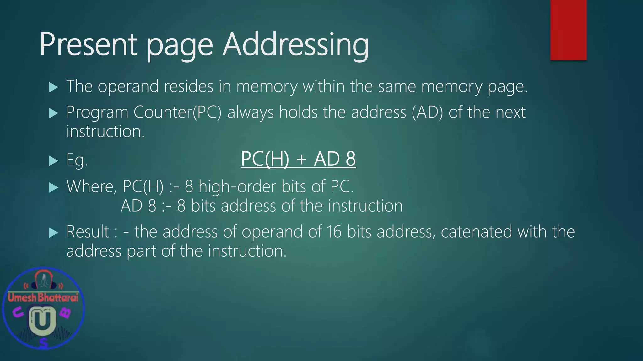 Addressing modes presentation | PPSX