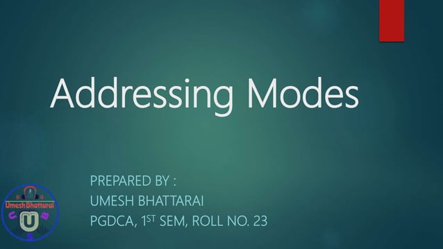 Addressing modes presentation | PPSX