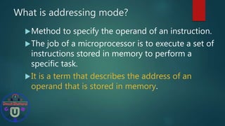 Addressing modes presentation | PPSX