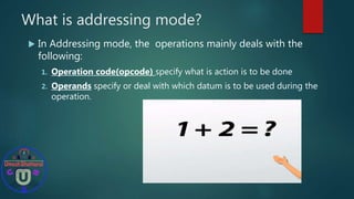 Addressing modes presentation | PPSX