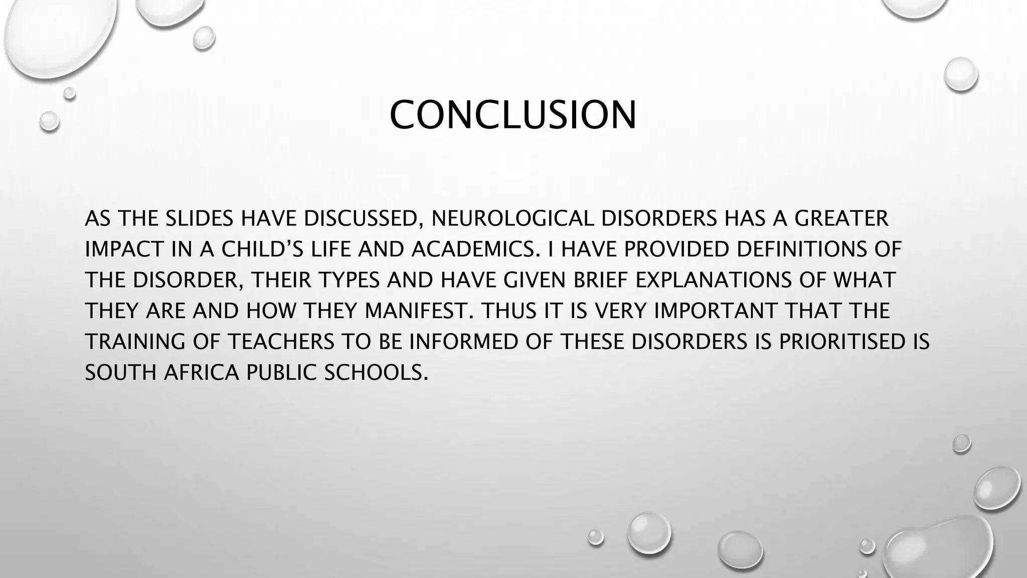 Addressing neurodevelopmental learning needs a south african ...