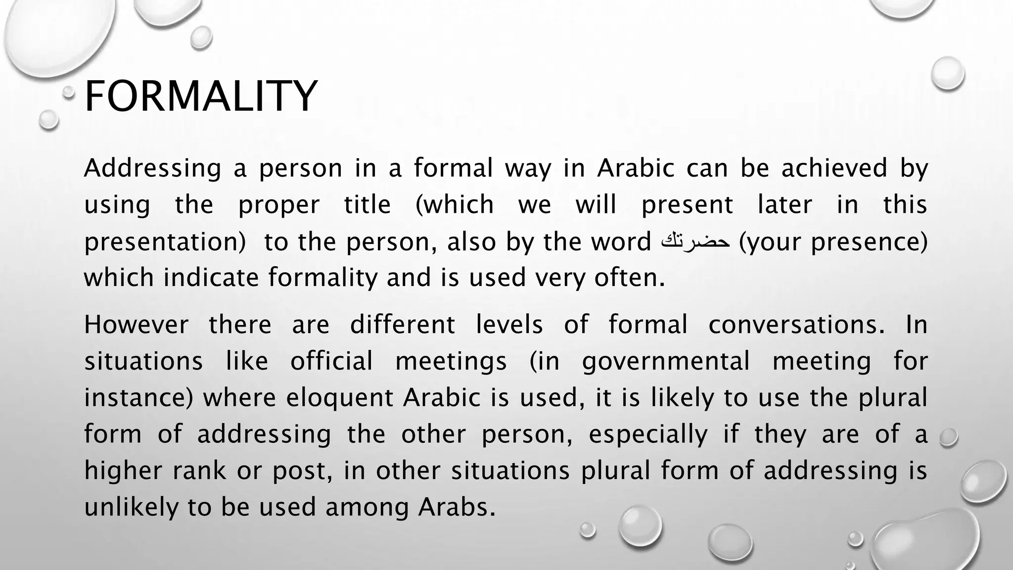 Addressing people in Arab countries | PPTX