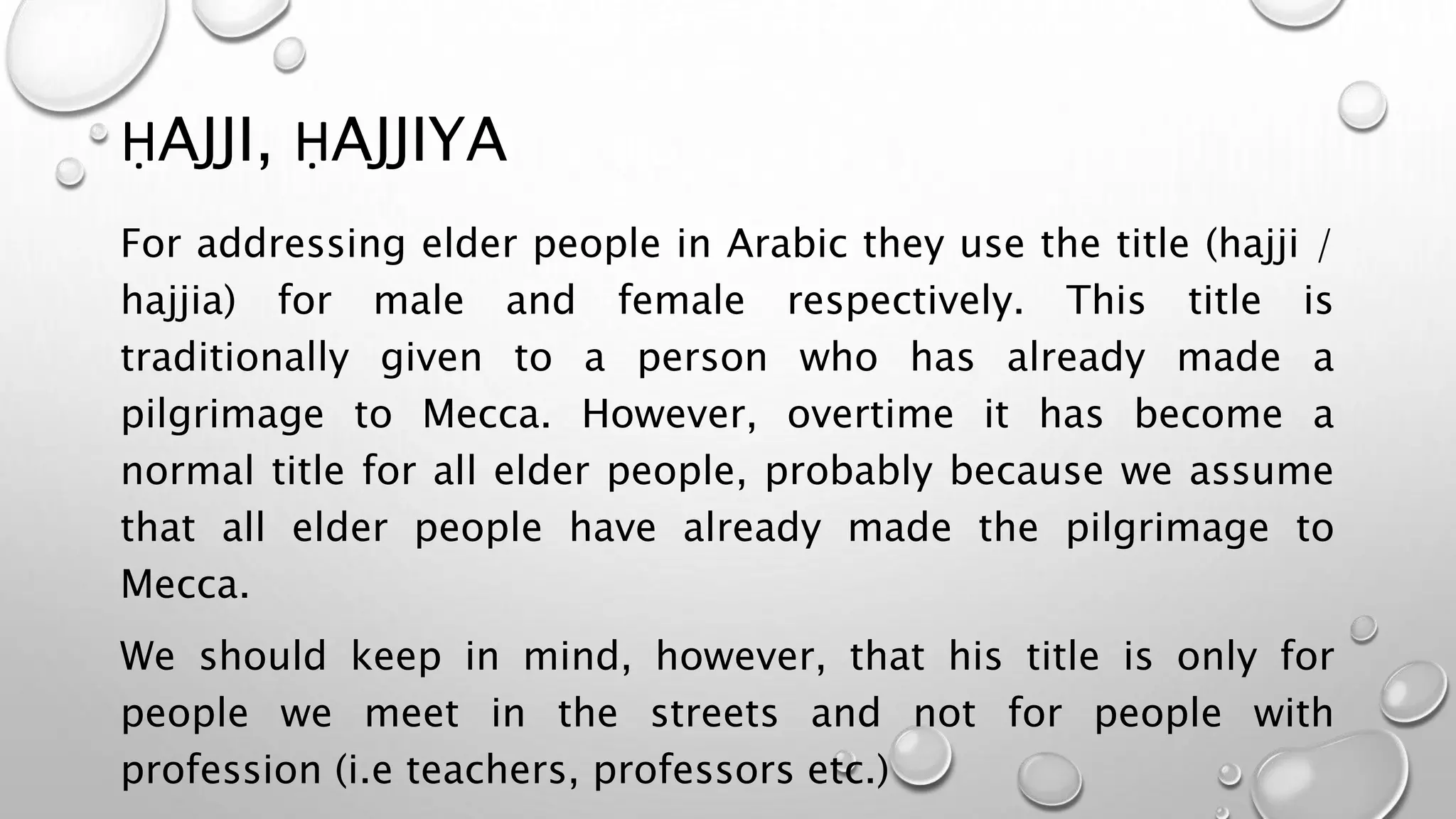 Addressing people in Arab countries | PPTX