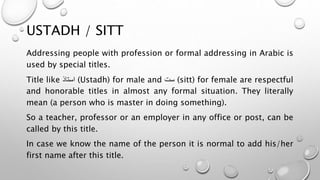 Addressing people in Arab countries | PPTX