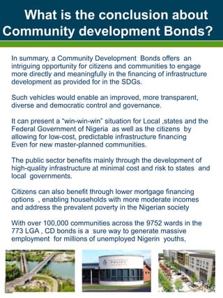 Addressing poverty with community developement bonds sola bickersteth | PDF