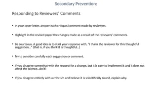 Addressing Reviewers’ Comments and Revising Manuscripts After Peer ...
