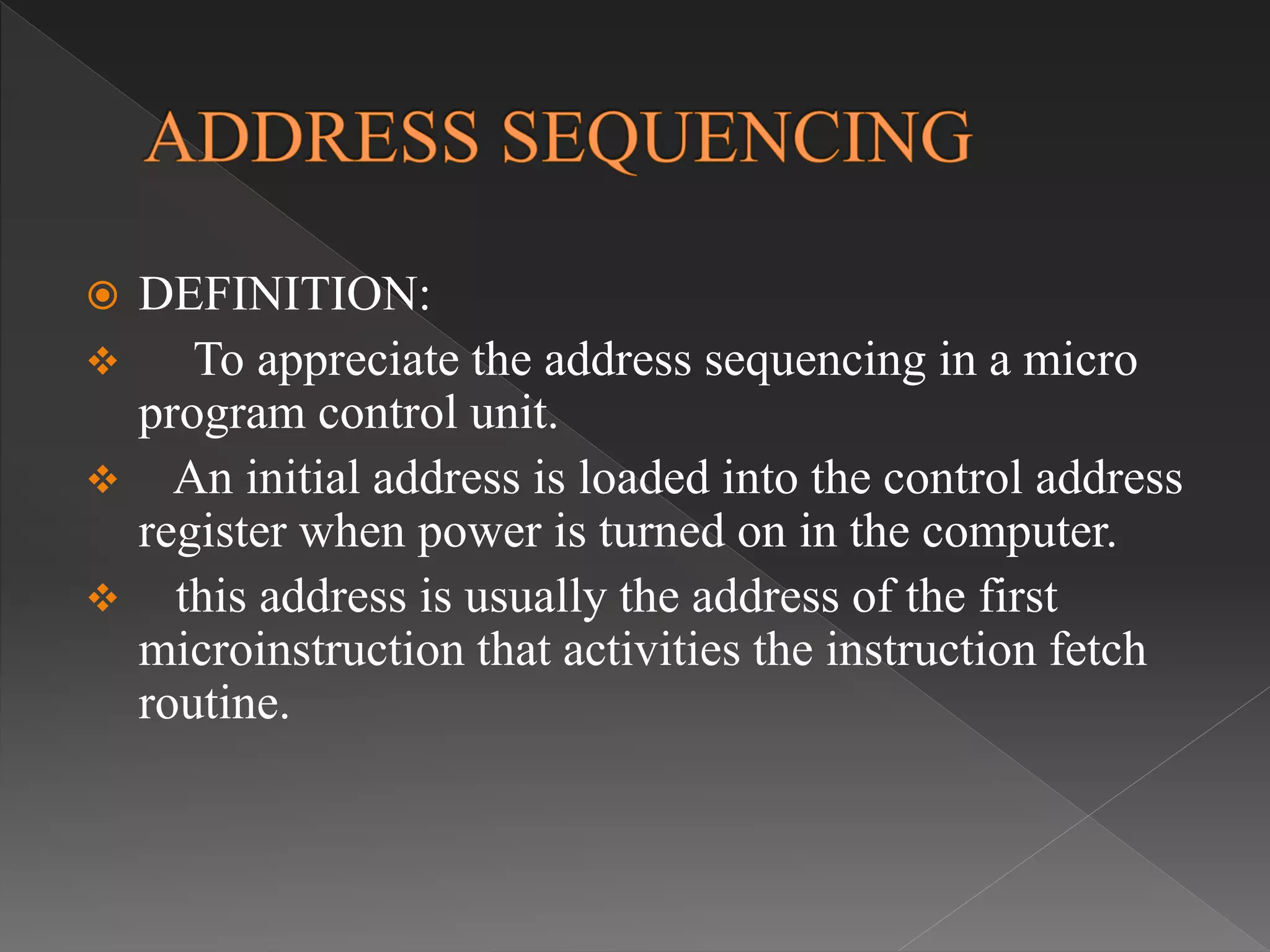 Addressing sequencing | PPTX