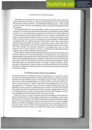 ADDRESSING THE ANCIENT QUARREL CREATIVE WRITING AS RESEARCh | PDF