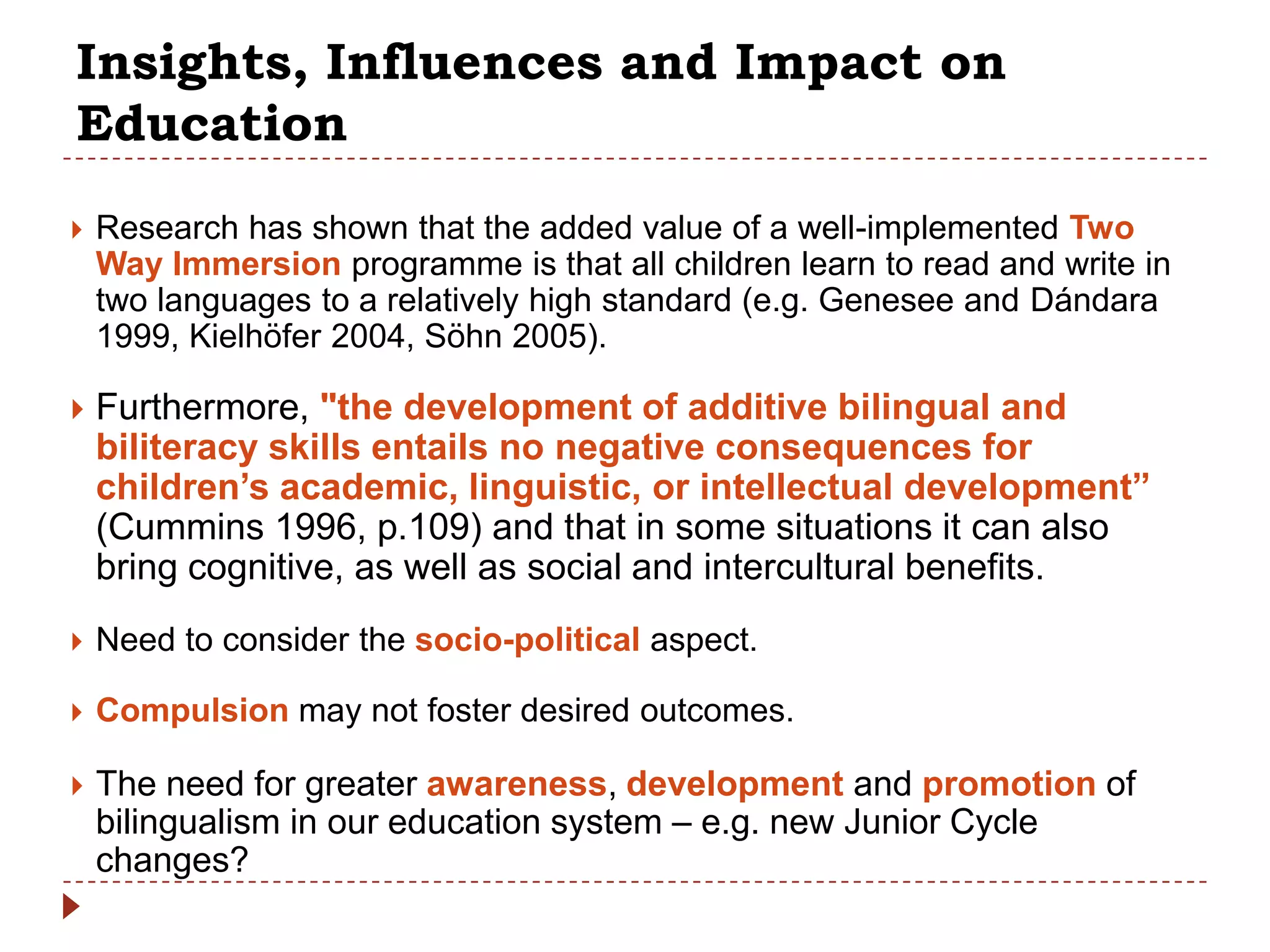 Addressing the bilingual factor - insights influences | PPT