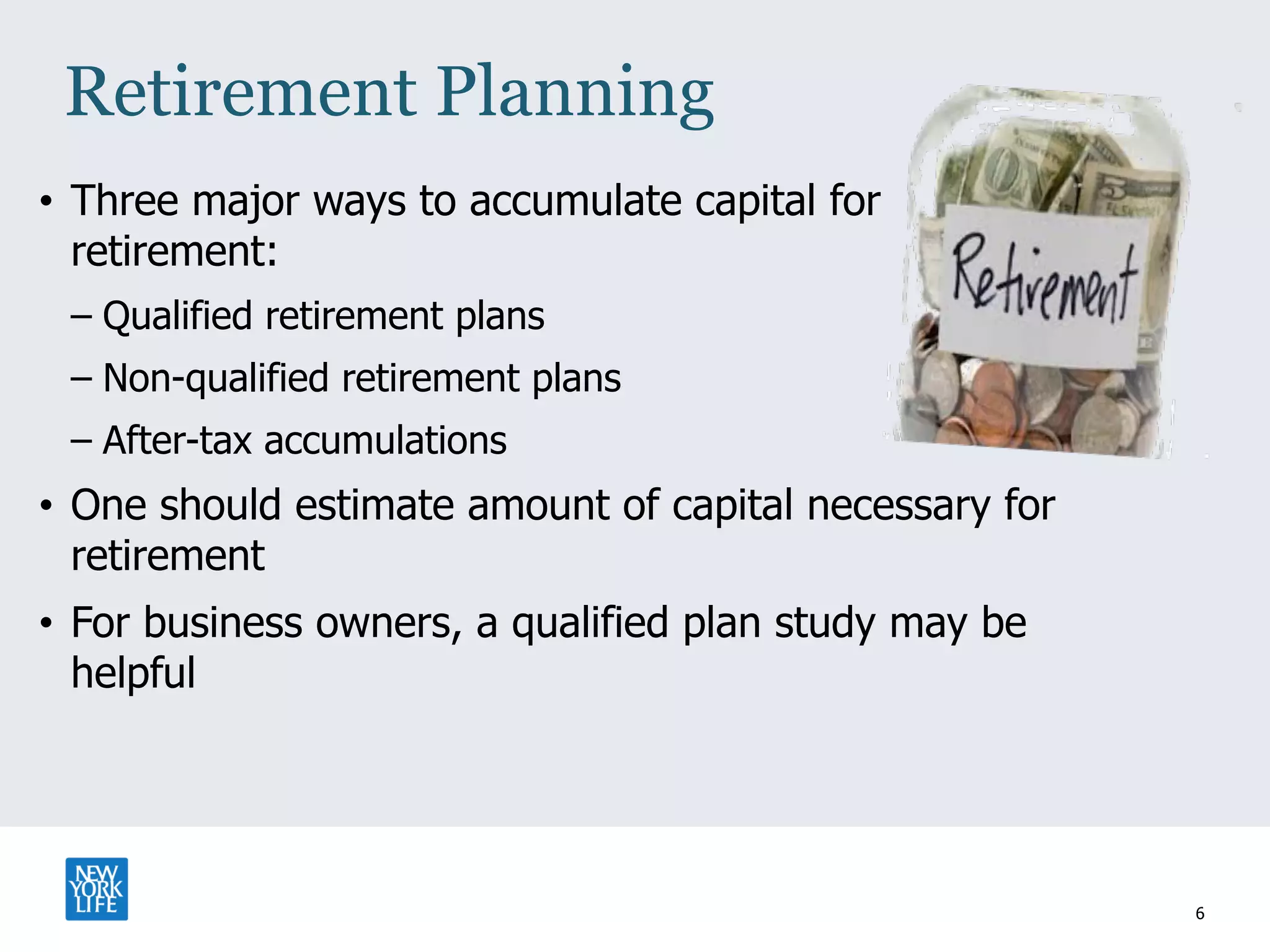 Addressing the six key areas of capital accumulation and protection | PPT