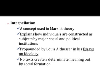 Addressing the subject : Catherine Belsey | PPTX