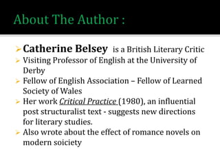Addressing the subject : Catherine Belsey | PPTX