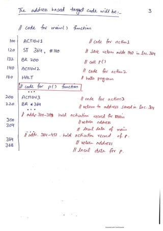 Address in the target code in Compiler Construction | PDF