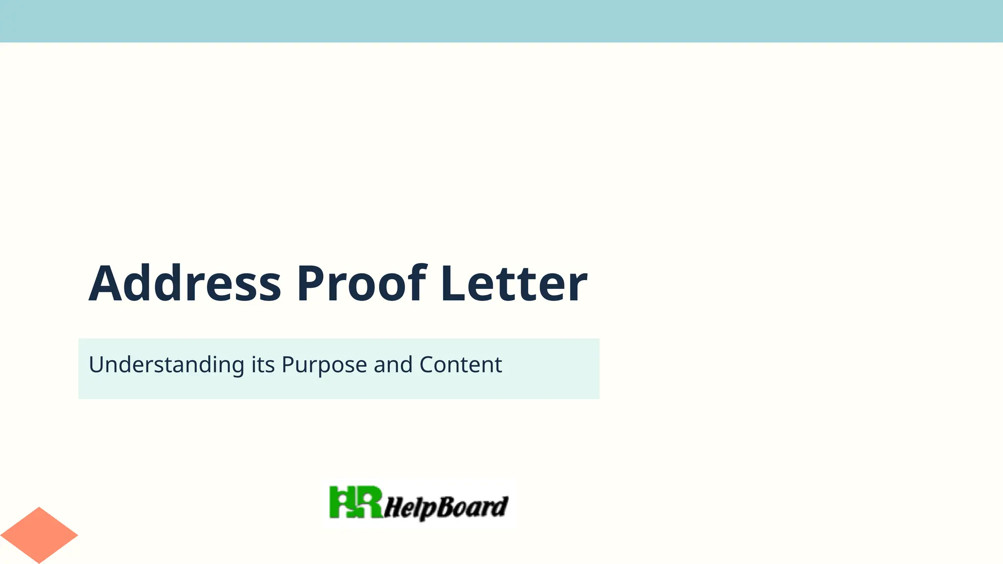 Address Proof Letter Format, Proof of Residency | PPTX