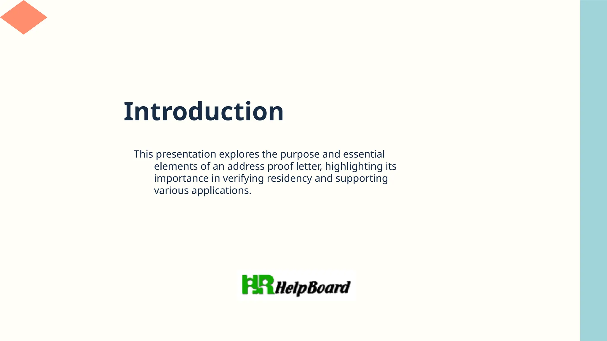 Address Proof Letter Format, Proof of Residency | PPTX