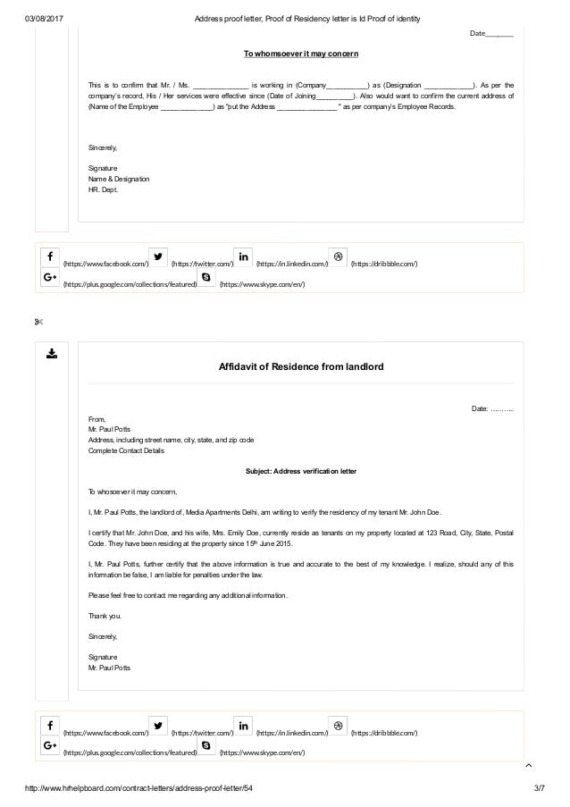 Proof Of Residential Address Letter Sample Database Letter Template proof-of-residential-address-letter-sample-database-letter-template