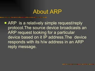 Address Resolution Protocol | PPT