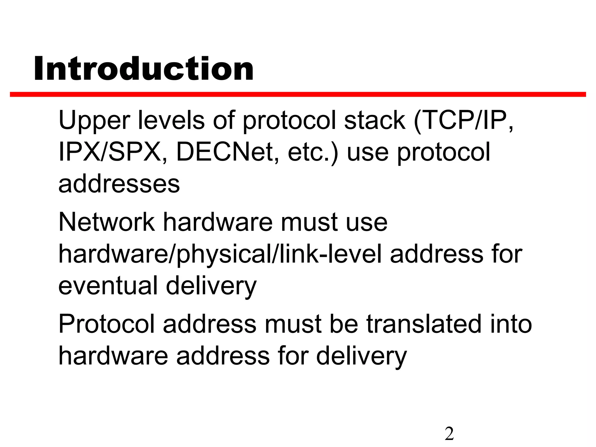 Address resolution protocol | PPT
