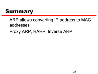 Address resolution protocol | PPT