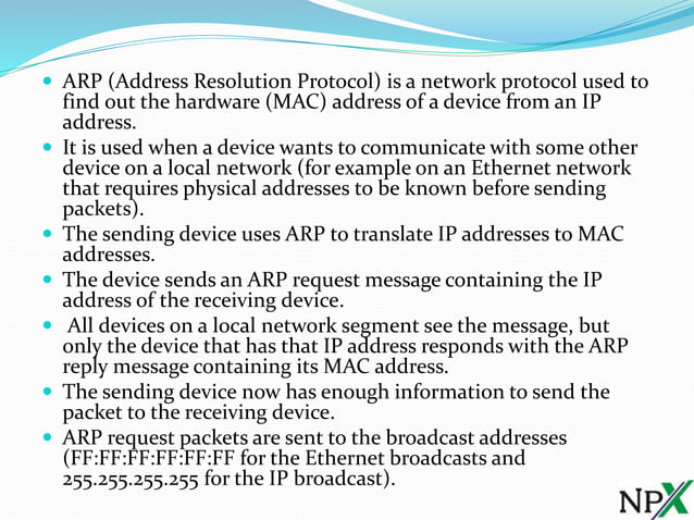 Address resolution protocol (ARP) | PPT