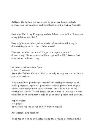 Address the following questions in an essay format which include.docx