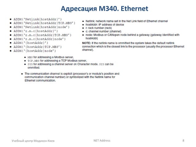 Address UNITY PRO M340/Premium | PPT