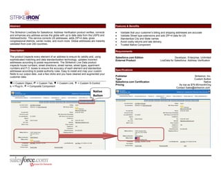 StrikeIron Address Verification for Salesforce.com Datasheet | PPT