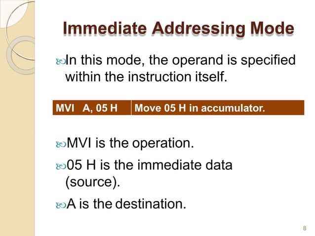 ADDRESSING MODES OF 8085 | PPTX | Operating Systems | Computer Software and Applications