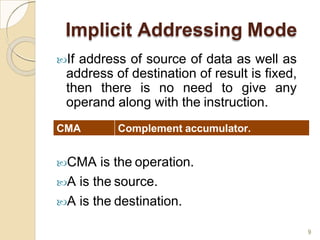 ADDRESSING MODES OF 8085 | PPTX