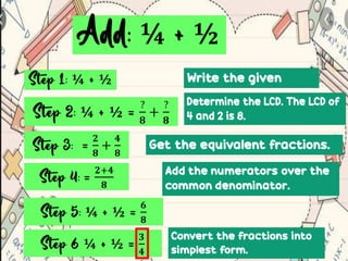 Adds and Subtract Simple Fractions & Mixed Numbers.ppt
