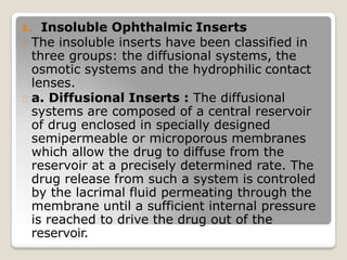 Ophthalmic Inserts | PPTX