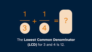 Addition and subtraction of fractions for grade 7 | PPTX