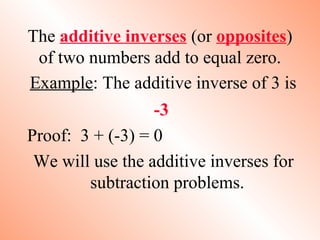 Add-subtract of integers | PPT