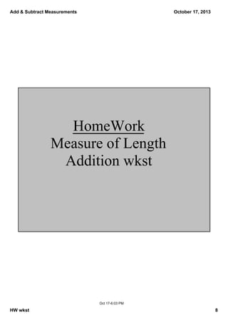 Add & subtract measurements notes | PDF